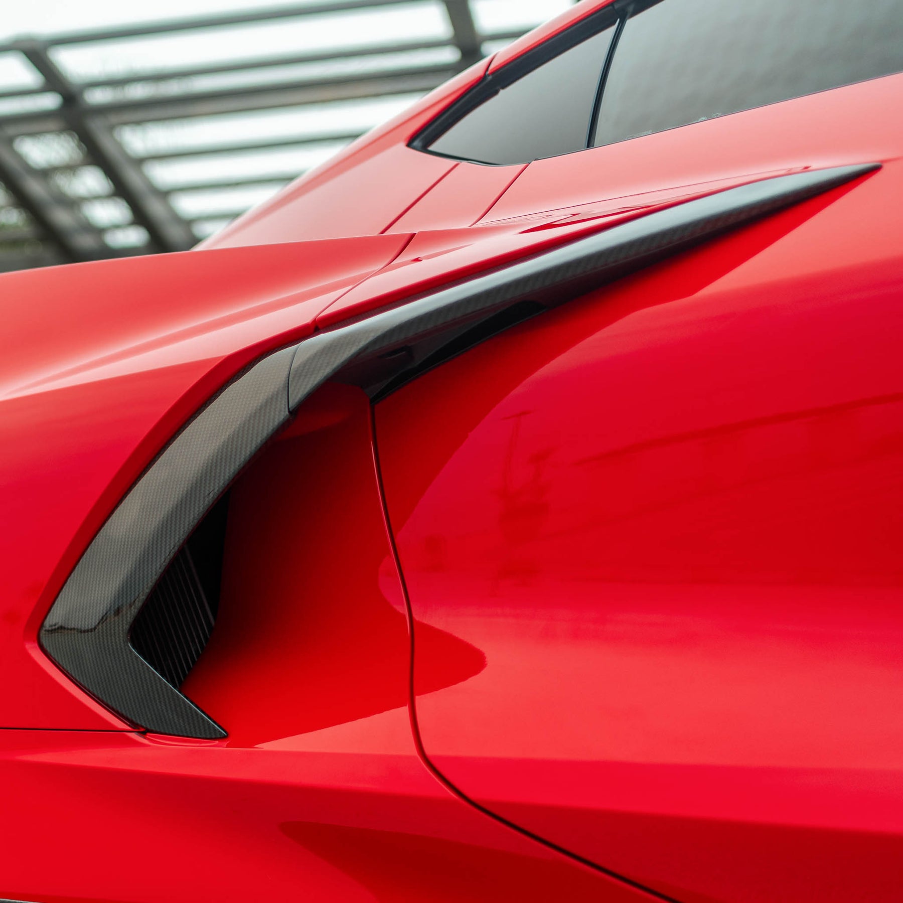 RSC | Carbon Fiber Engine Intake Boomerang Vent Trim | Corvette C8 ...
